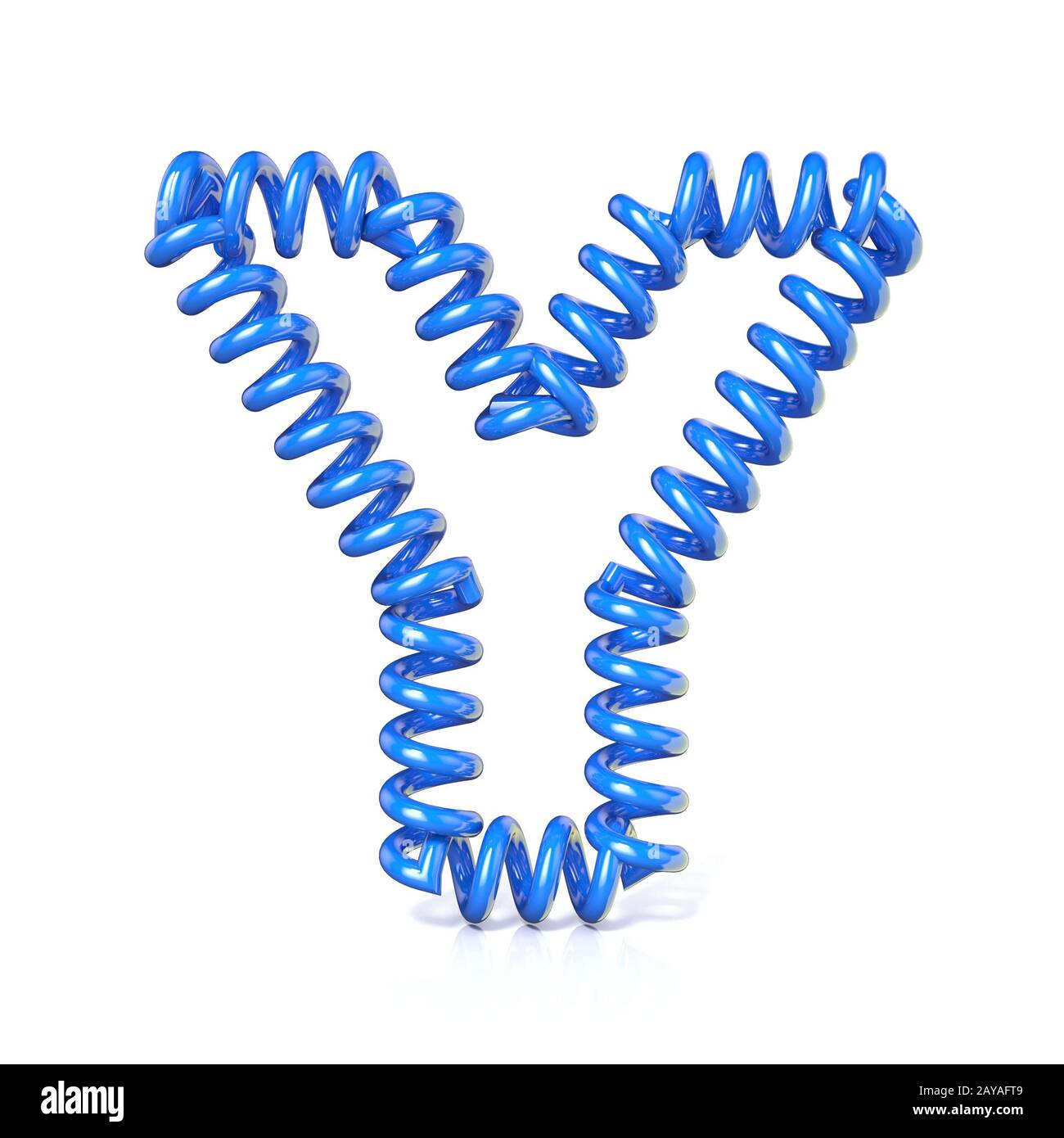Spring, spiral cable font collection letter - Y. 3D Stock Photo - Alamy