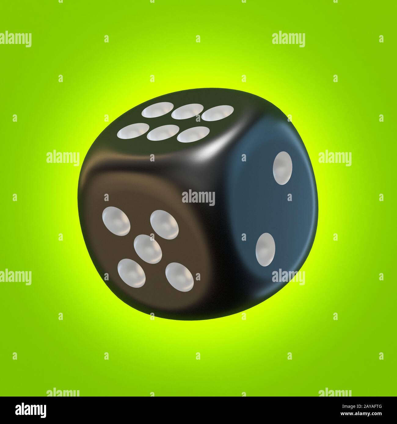 One black dice 3D Stock Photo - Alamy