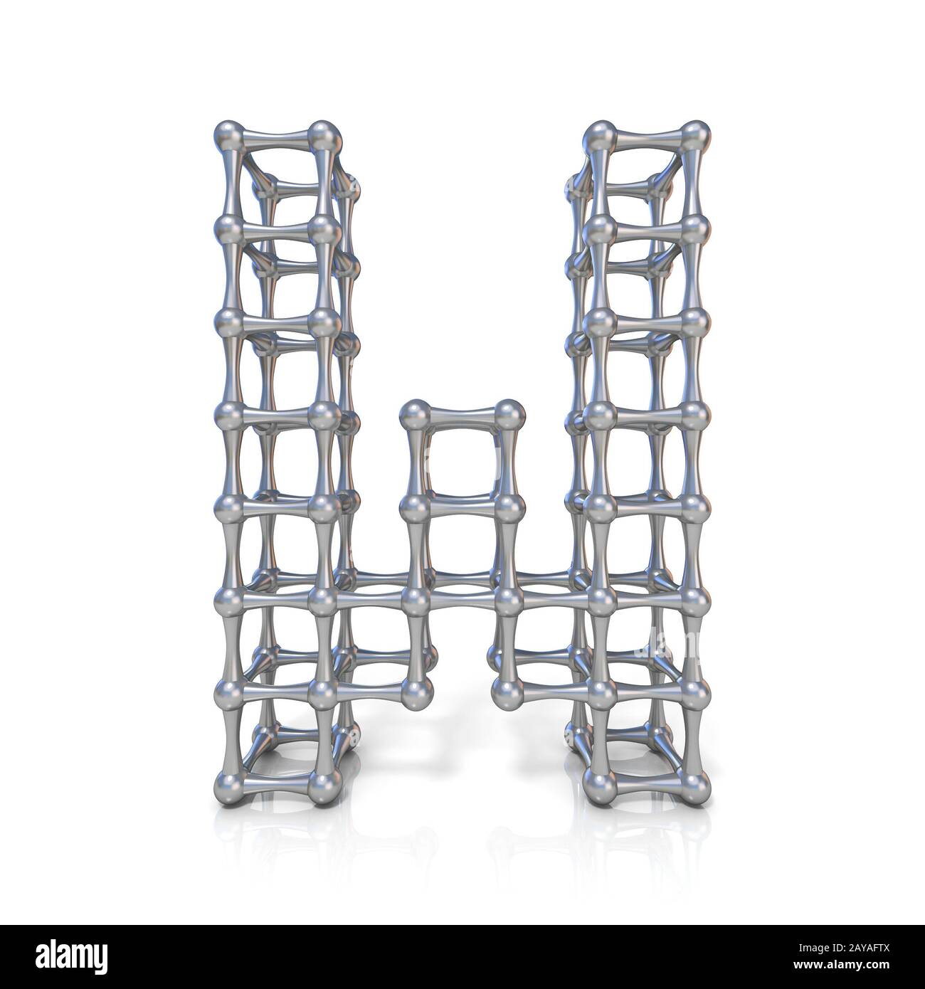 Metal lattice font letter W 3D Stock Photo - Alamy