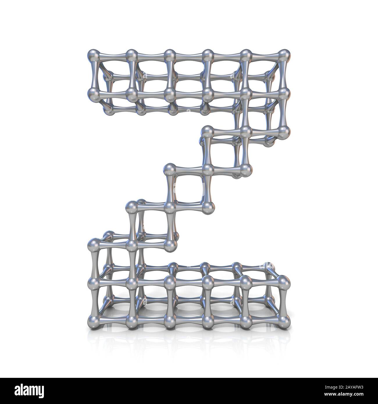Metal lattice font letter Z 3D Stock Photo - Alamy