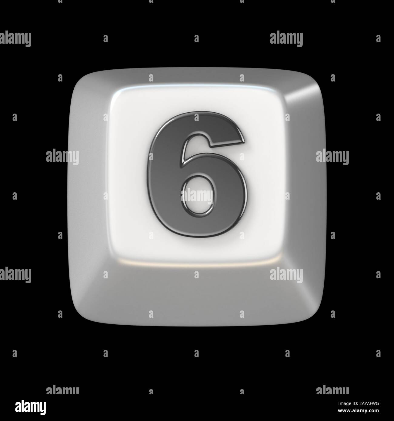 Computer keyboard key number SIX 6 3D Stock Photo - Alamy