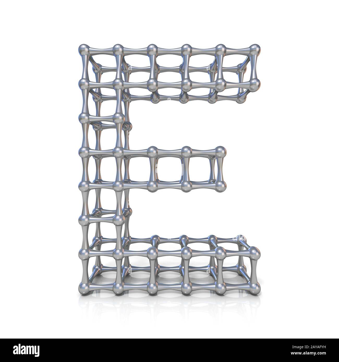 Metal lattice font letter E 3D Stock Photo - Alamy