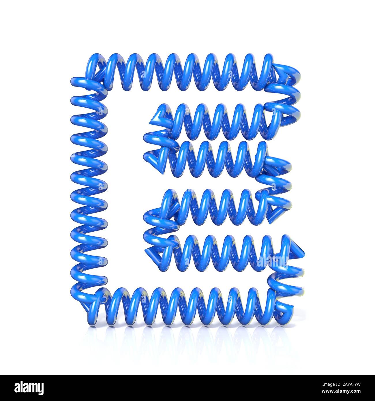 Spring, spiral cable font collection letter - E. 3D Stock Photo - Alamy