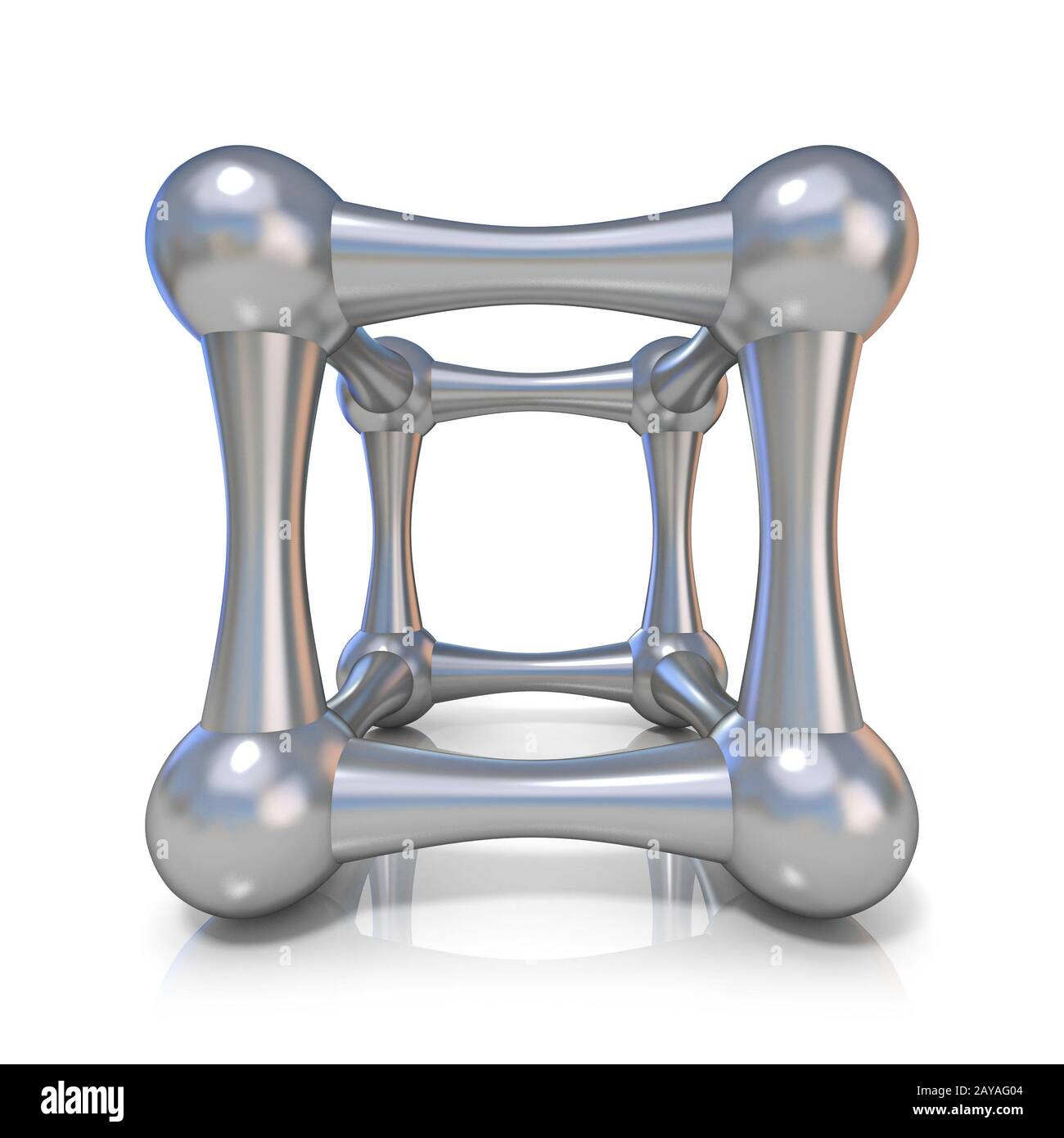 Metal lattice cube. Front view. 3D Stock Photo - Alamy