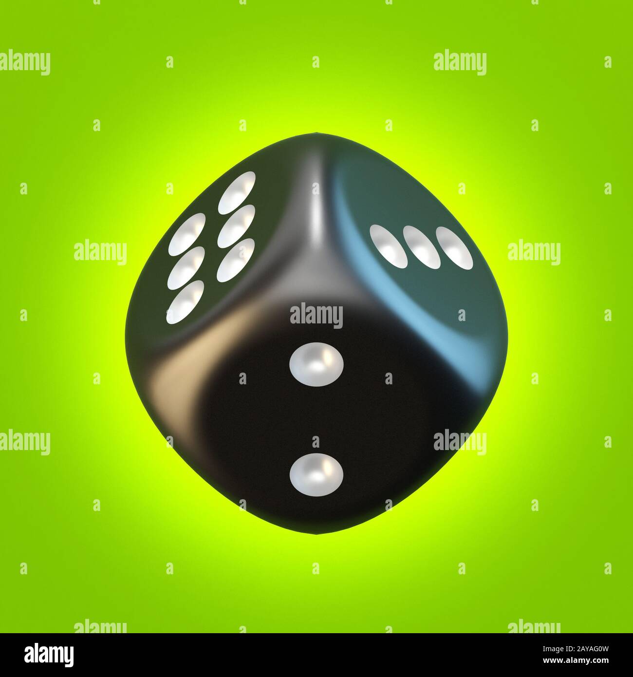 One black dice 3D Stock Photo - Alamy