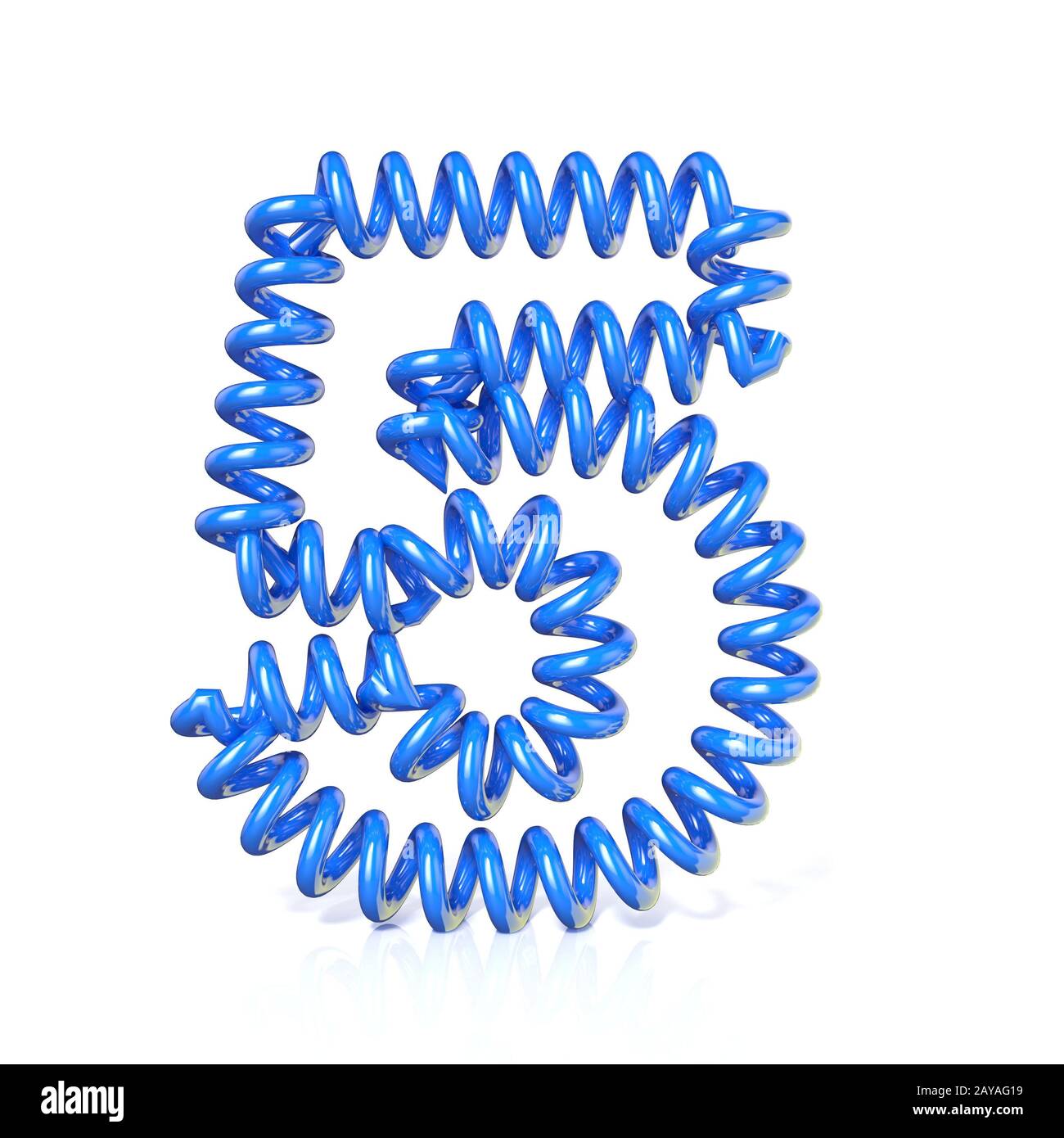 Spring, spiral cable number FIVE 5 3D Stock Photo - Alamy