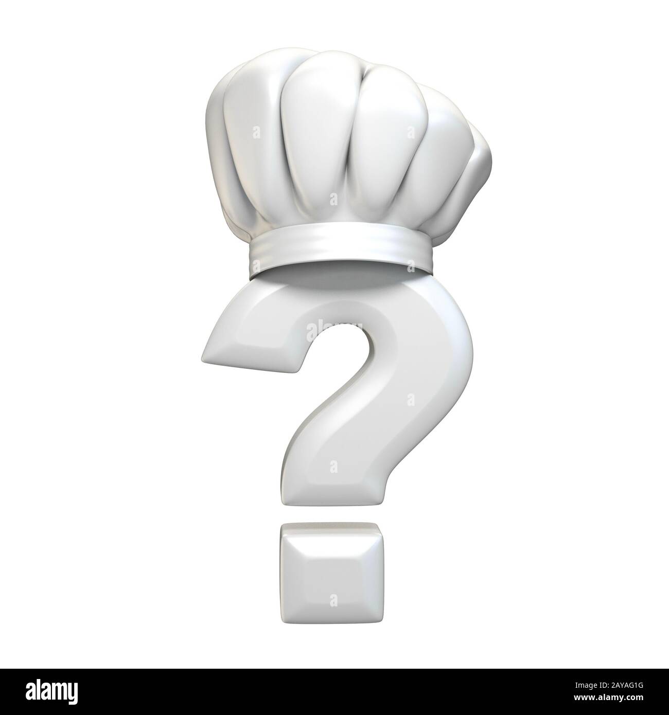 Question mark with cooking hat 3D Stock Photo - Alamy
