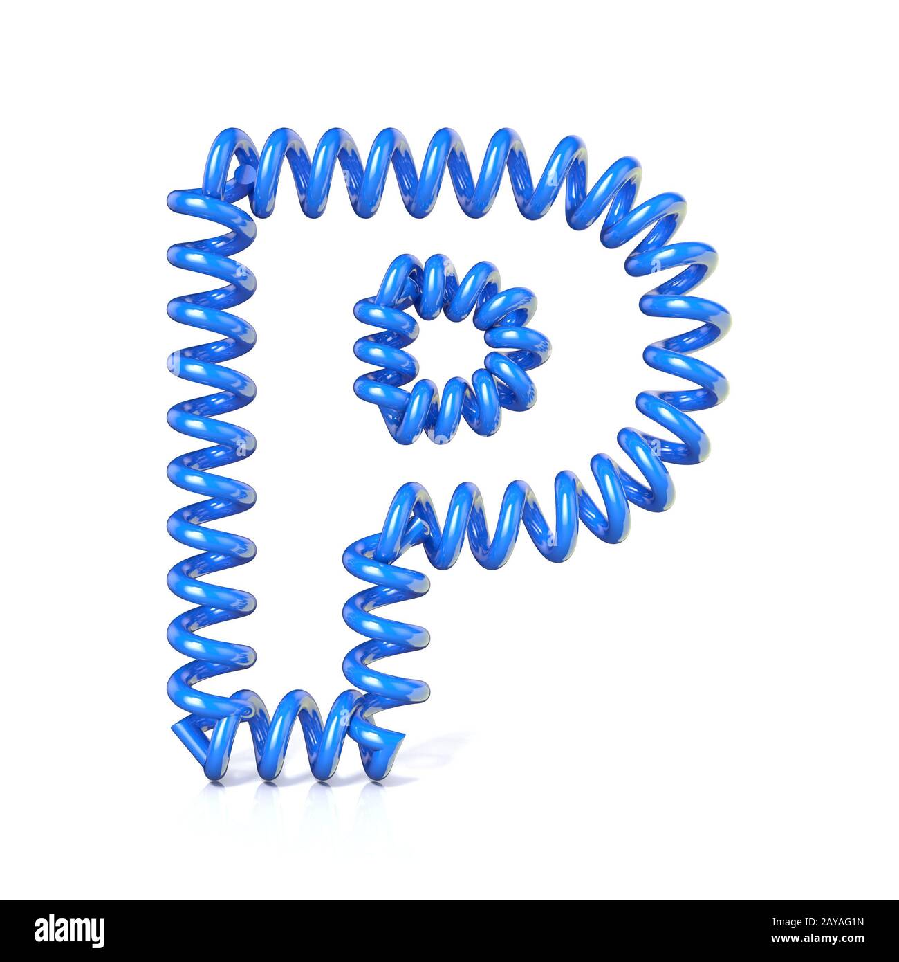 Spring, spiral cable font collection letter - P. 3D Stock Photo - Alamy