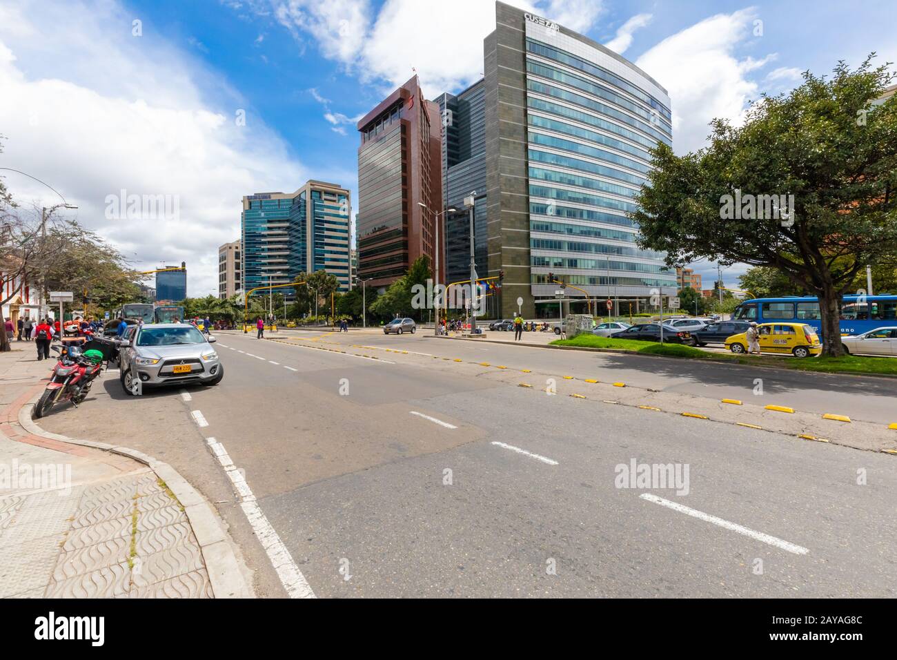 Bogota Usaquen district street view Stock Photo - Alamy