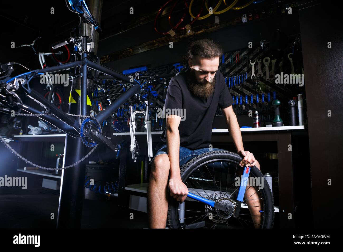 Bearded biker rear hi-res stock photography and images - Alamy