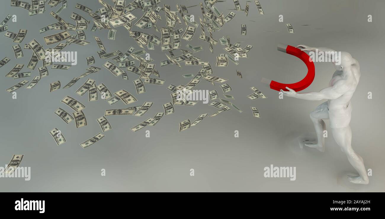 Magnet pulling money hi-res stock photography and images - Alamy