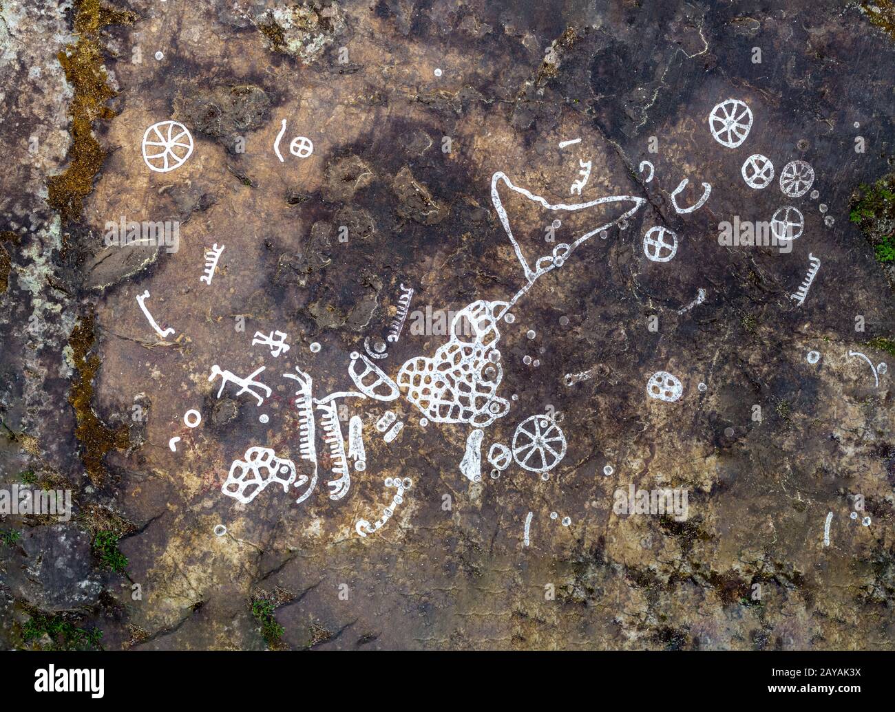 Rock face image carved drawn or painted rock art hi-res stock ...