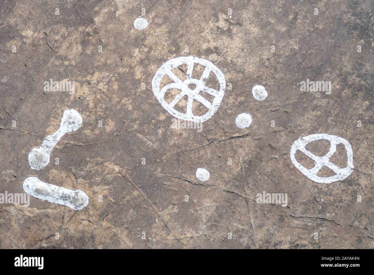 Rock face image carved drawn or painted rock art hi-res stock ...