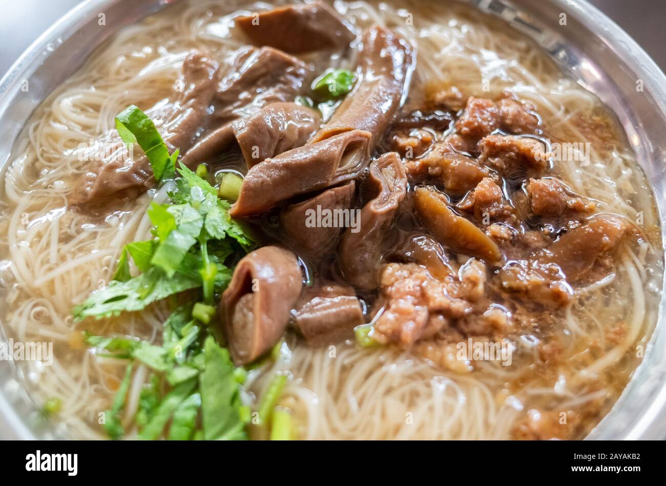 thin noodles with pork intestine Stock Photo - Alamy