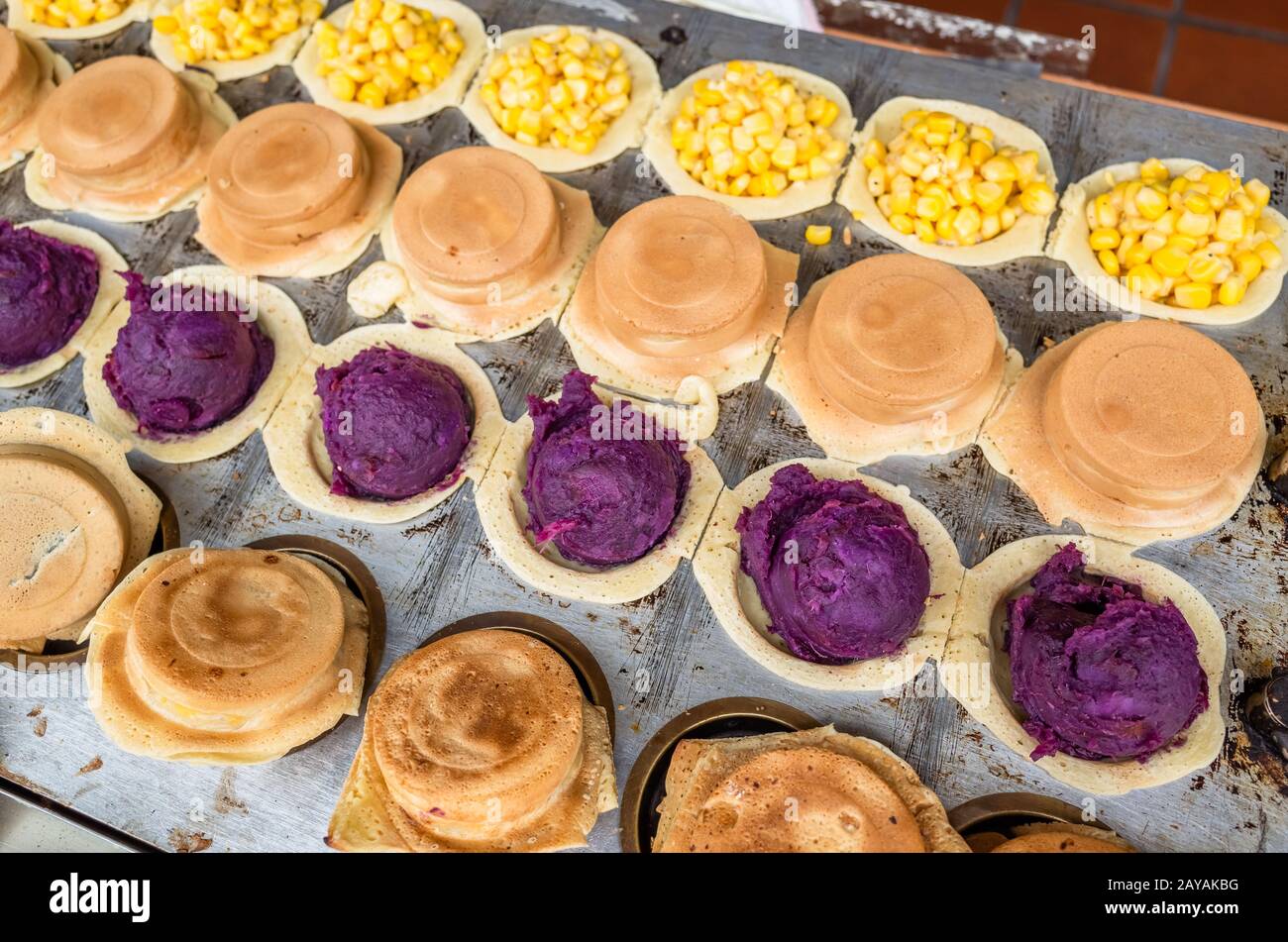 Taiwanese snacks of wheel pies Stock Photo - Alamy