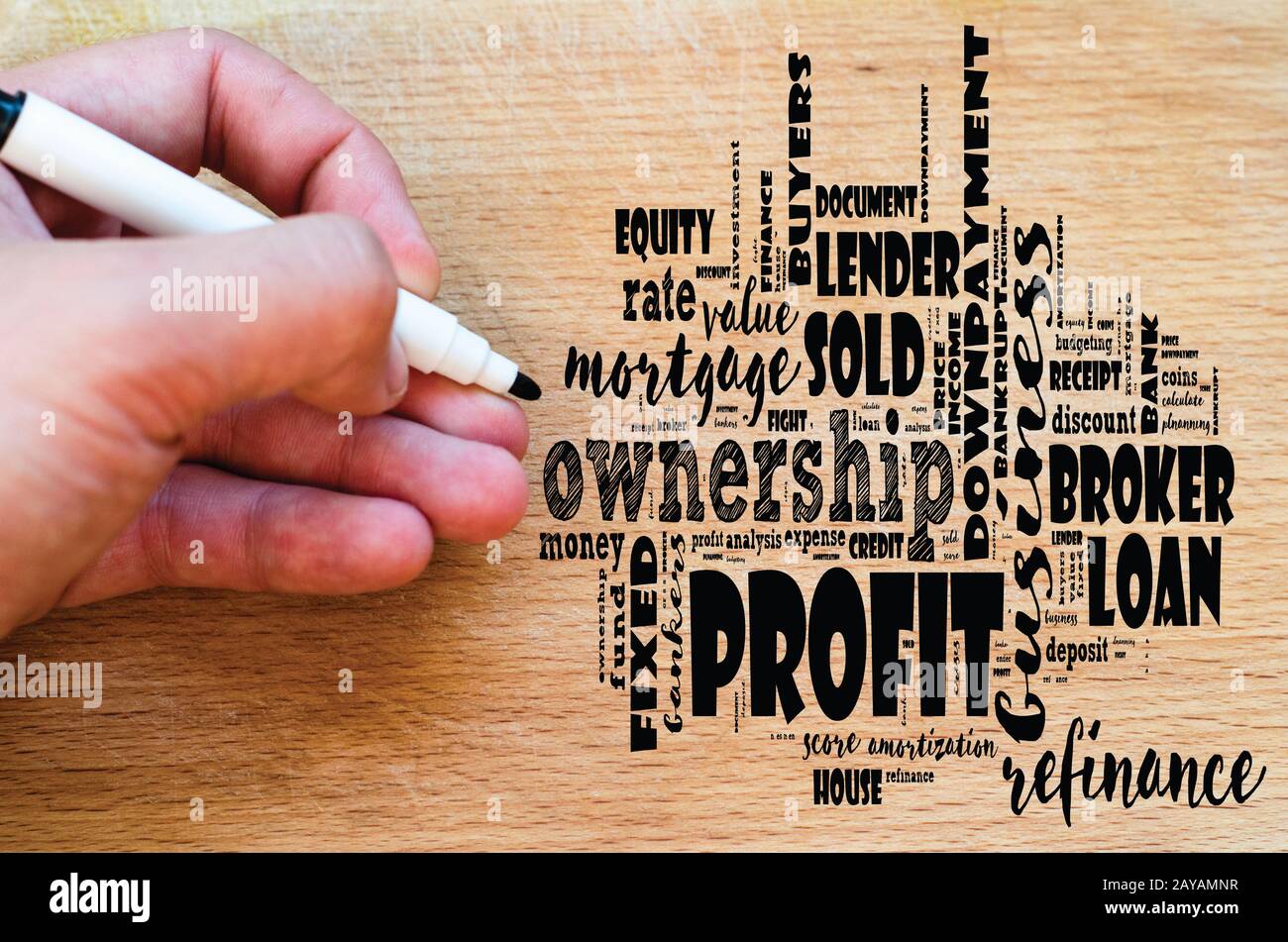 Profit word cloud collage Stock Photo - Alamy