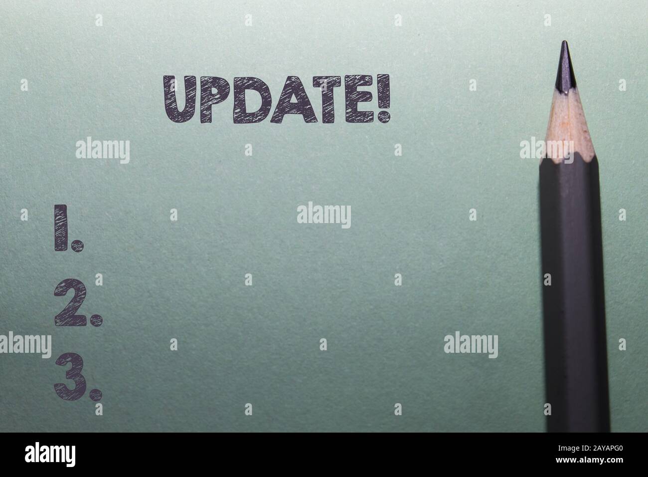 Writing note showing UPDATE. Business photo showcasing make something ...