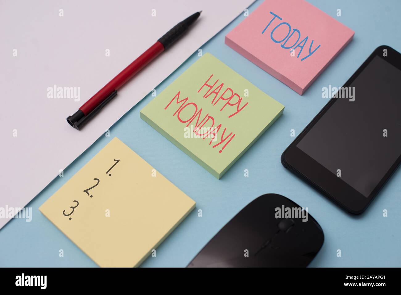 Writing note showing Happy Monday. Business photo showcasing telling ...