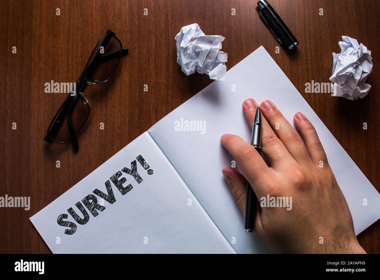 Writing note showing Survey. Business photo showcasing research method ...