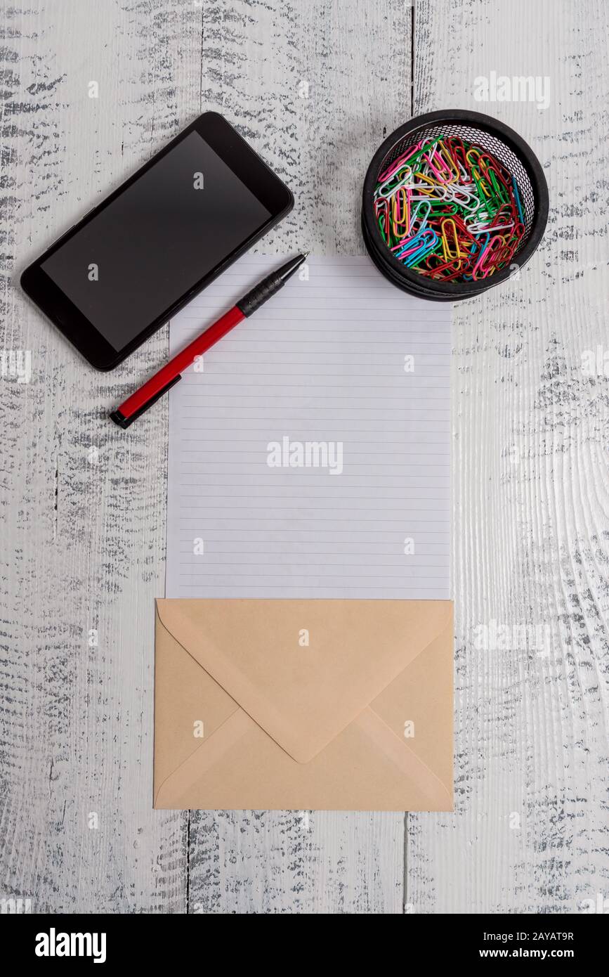 Front view smartphone electronic device cell phone paper sheet ...