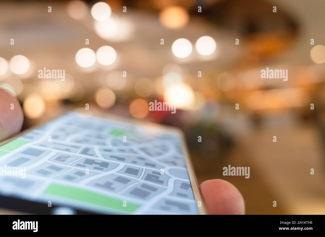 check the map on smartphone Stock Photo - Alamy
