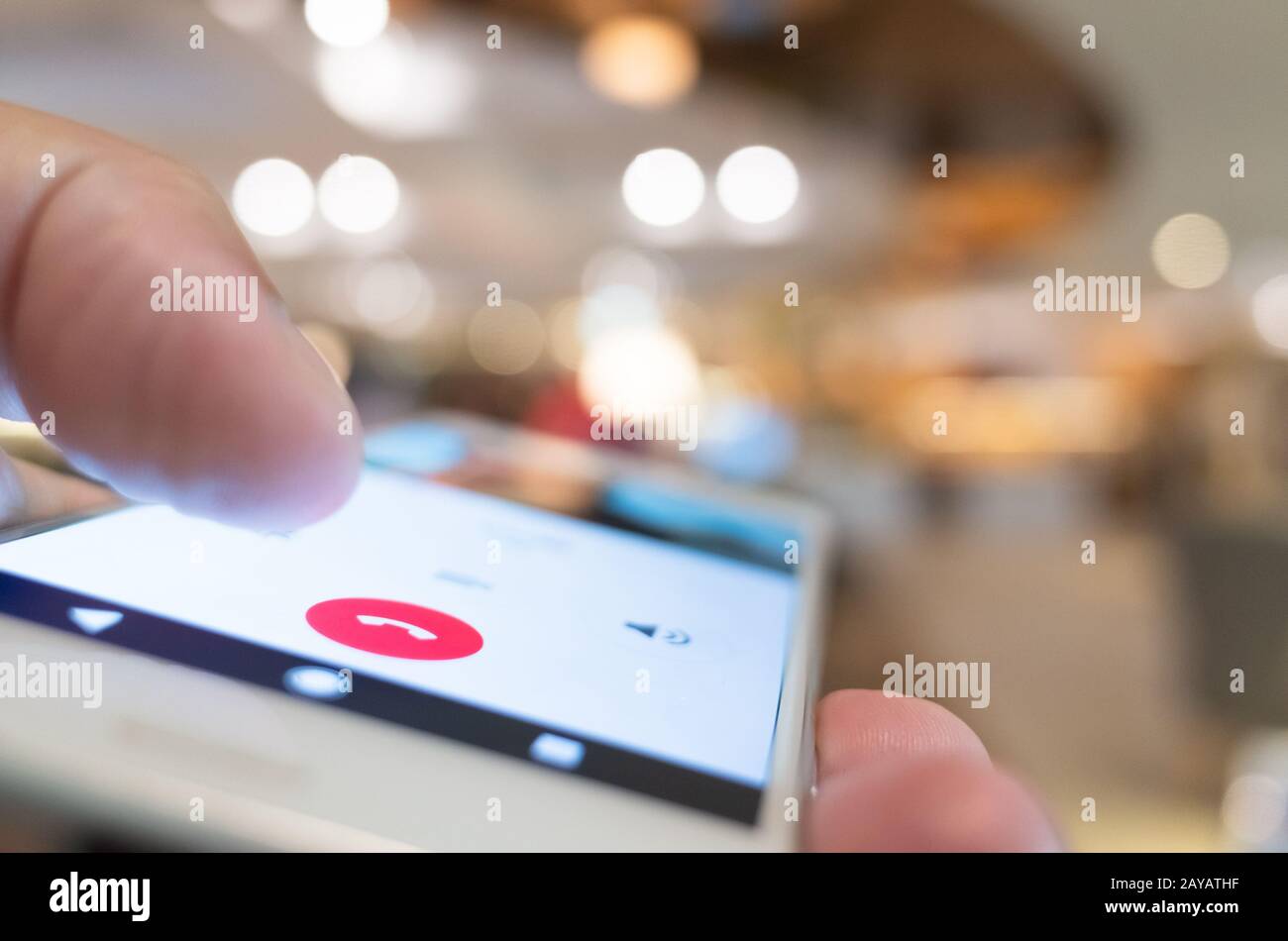 decline phone call button on smartphone Stock Photo - Alamy