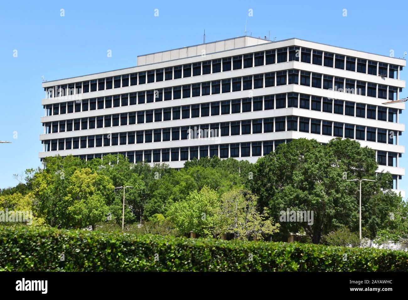 Buildings at Space Center in Houston Texas Stock Photo - Alamy