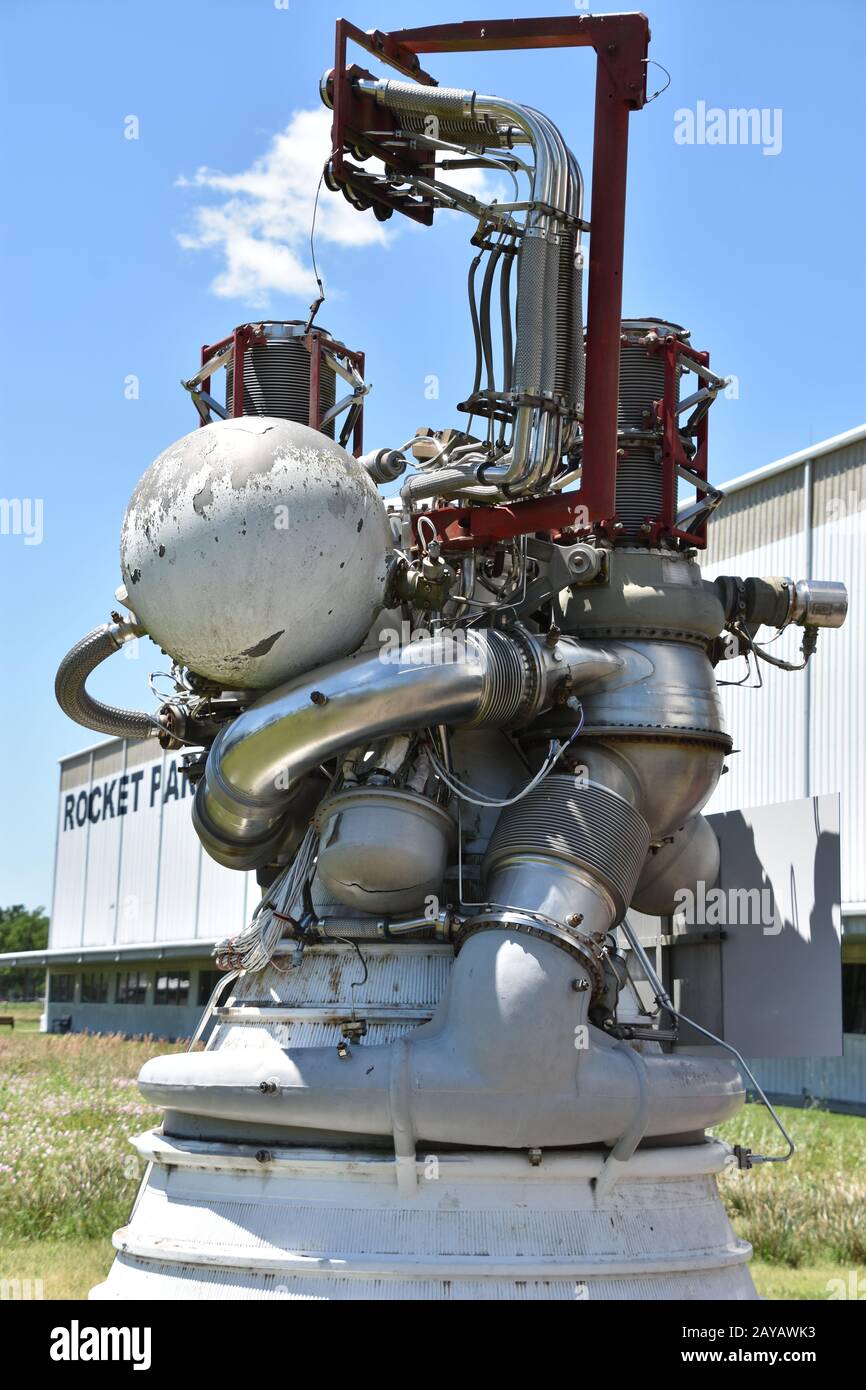 J-2 Engine at Rocket Park at Space Center in Houston Texas Stock Photo ...
