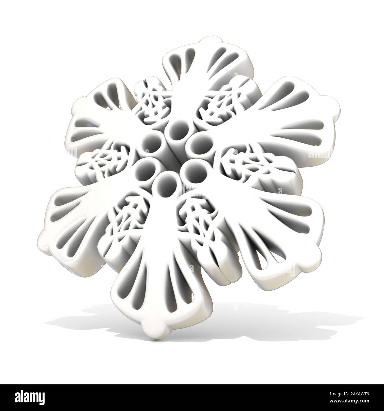 Ornamental, white snowflake, 3D Stock Photo - Alamy