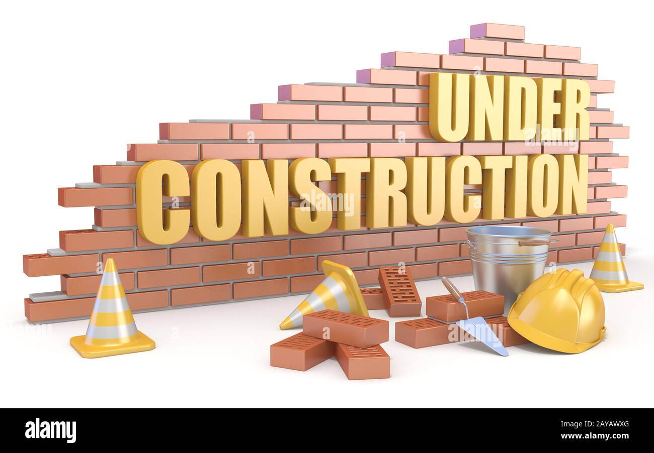 Under construction sign. 3D Stock Photo - Alamy