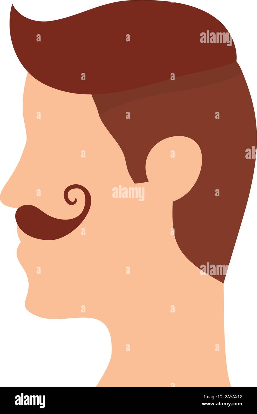 man with mustache head character Stock Vector Image & Art - Alamy
