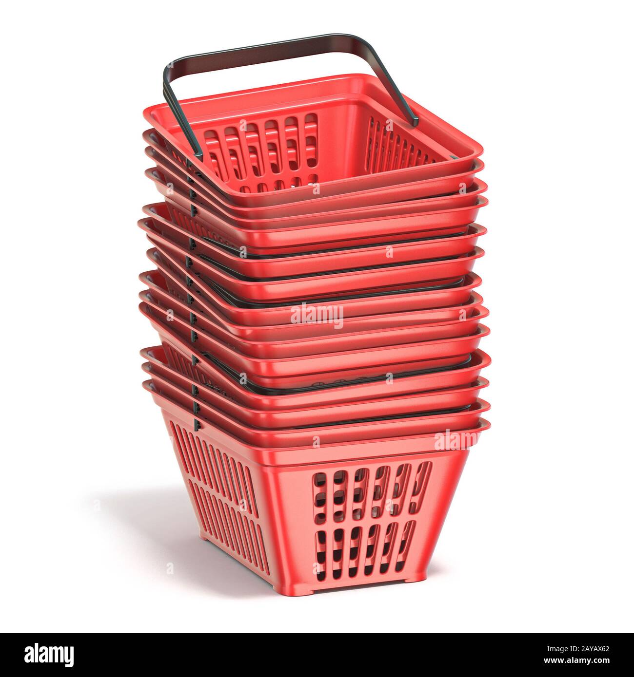 Stack of supermarket baskets hi-res stock photography and images - Alamy