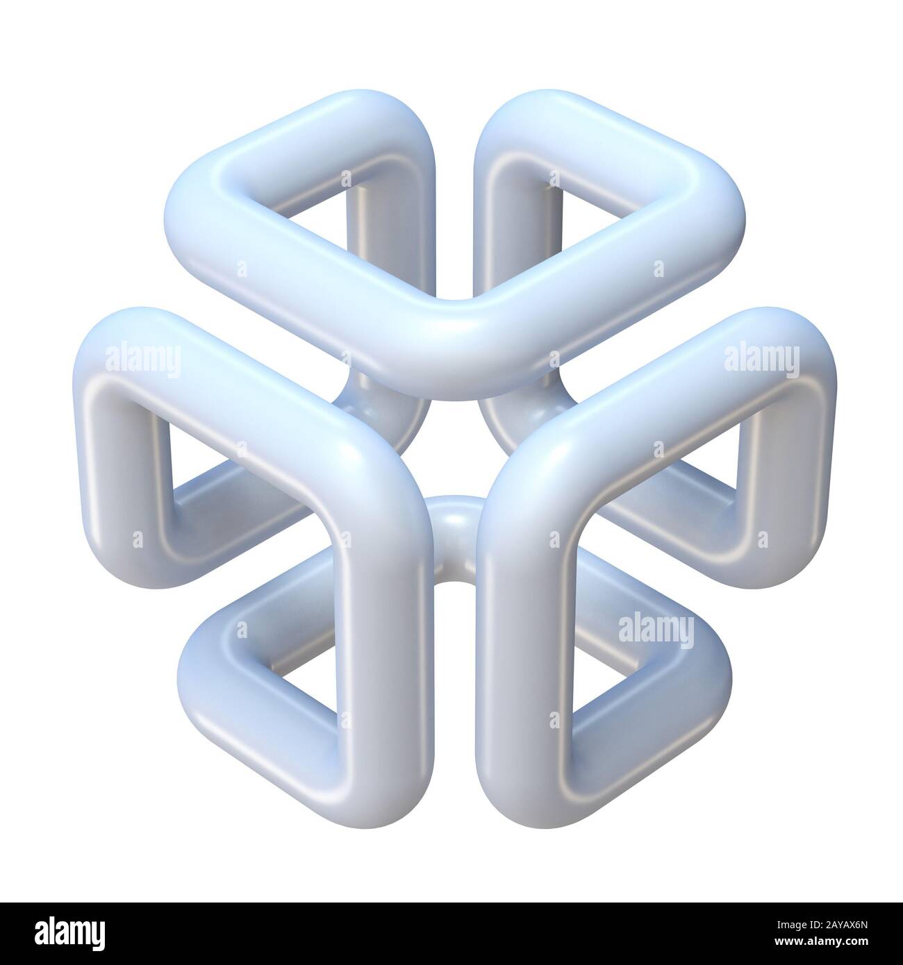 Abstract one line cube shape 3D Stock Photo - Alamy