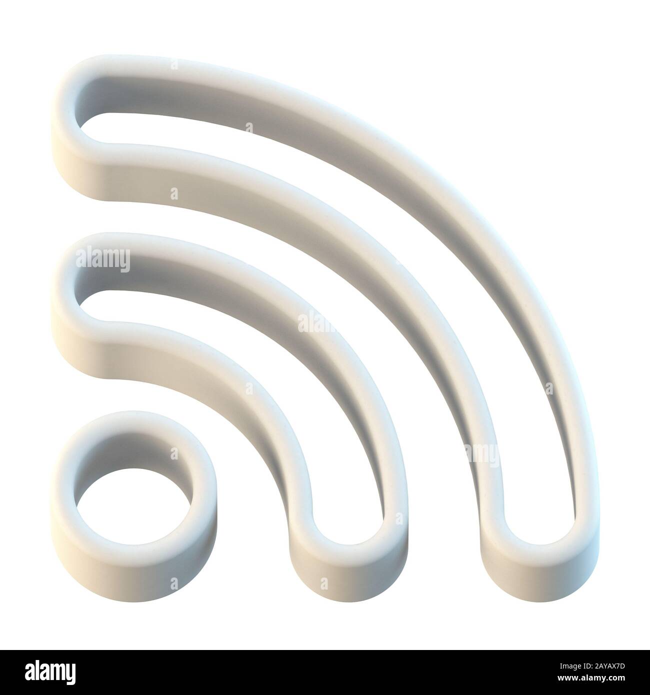 White outlined Wi Fi sign 3D Stock Photo - Alamy