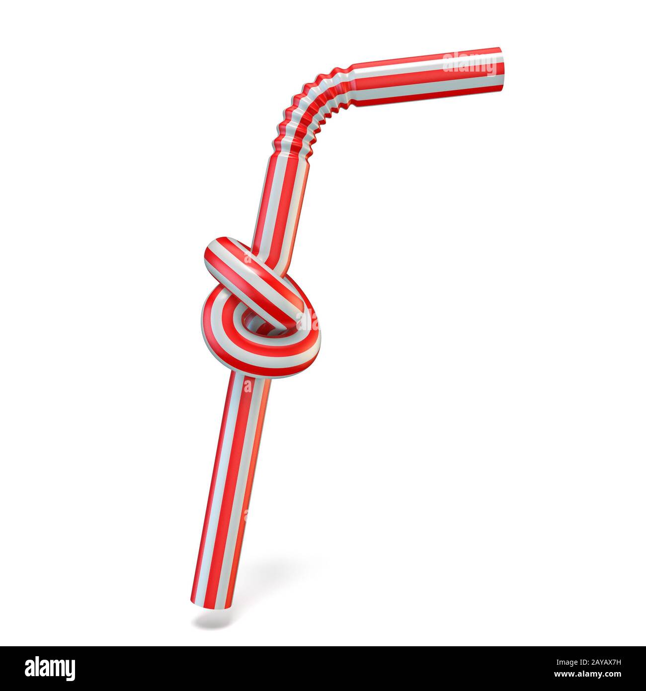 Drinking straw knot 3D Stock Photo - Alamy