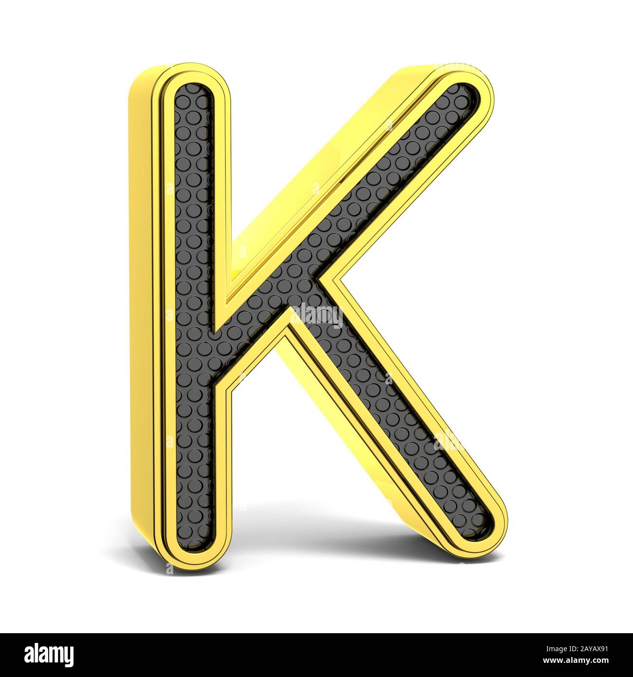 Golden and black round alphabet. Letter K. 3D Stock Photo - Alamy