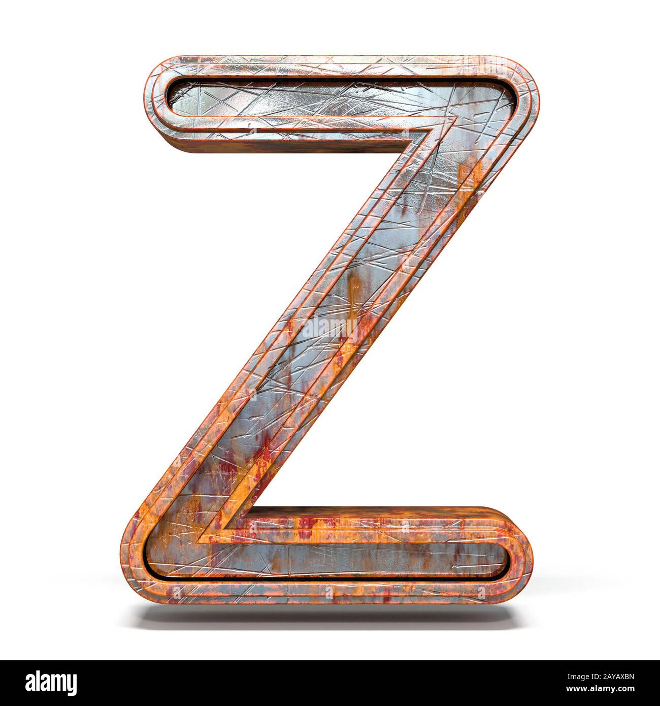 Rusty metal font Letter Z 3D Stock Photo - Alamy