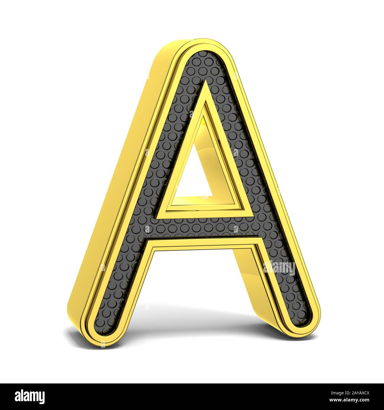 Golden and black round alphabet. Letter A. 3D Stock Photo - Alamy