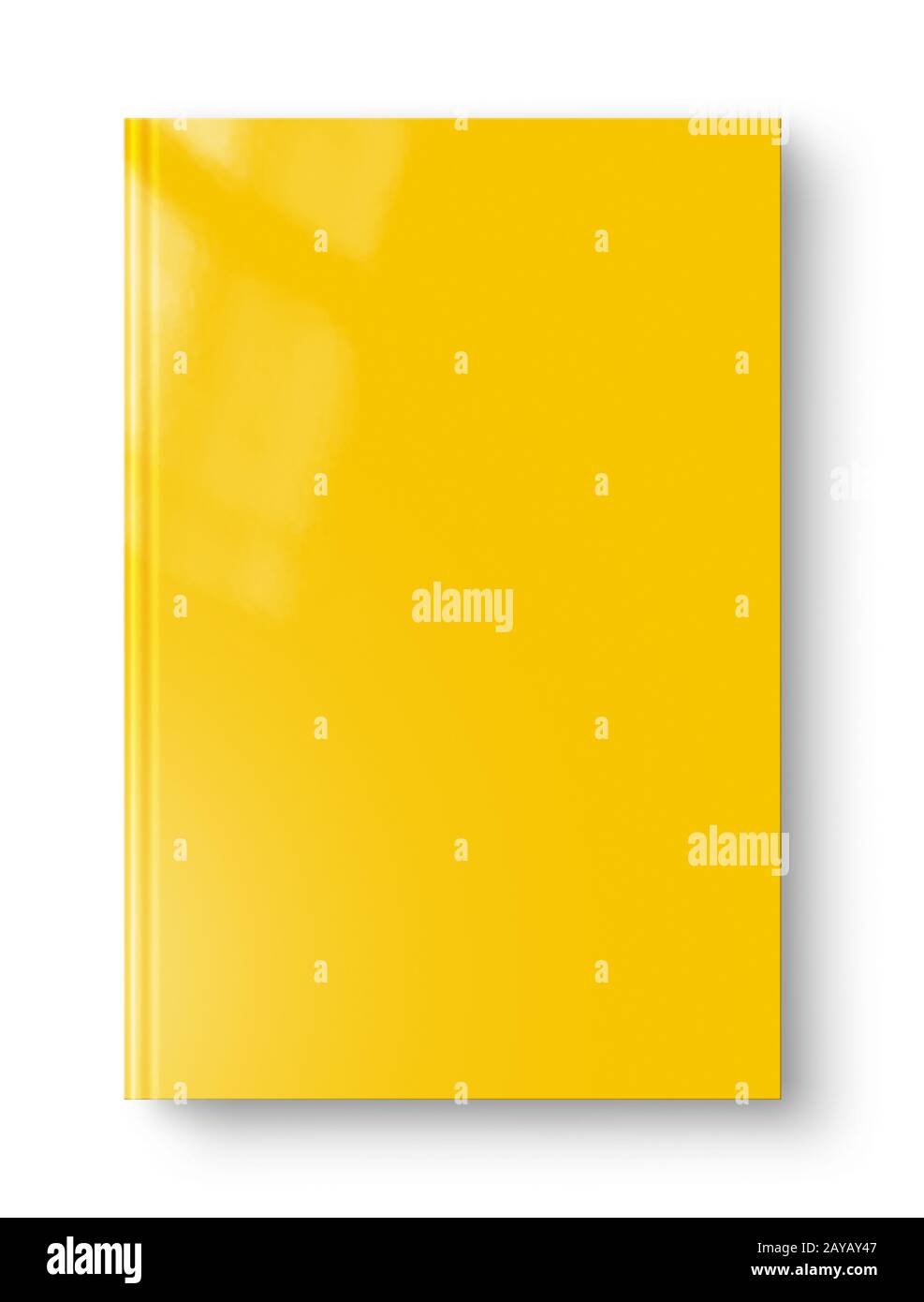 Closed yellow blank book isolated on white Stock Photo - Alamy