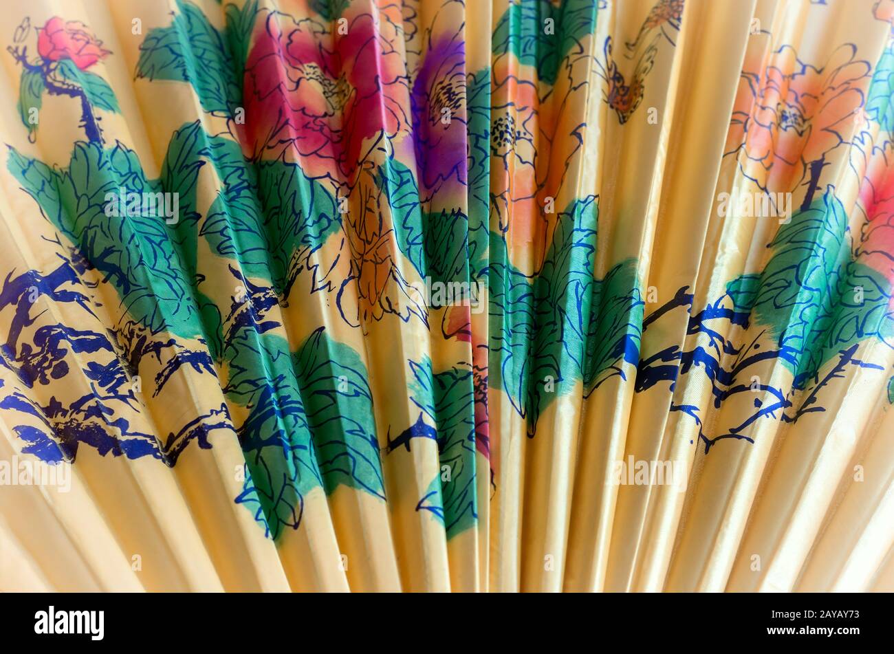 Fragment of a fan in the Japanese style Stock Photo - Alamy