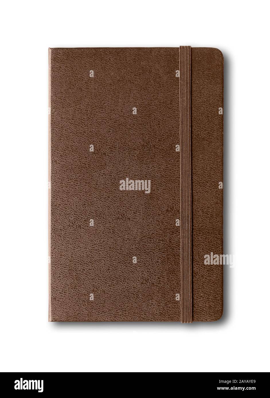 Dark Leather closed notebook isolated on white Stock Photo - Alamy