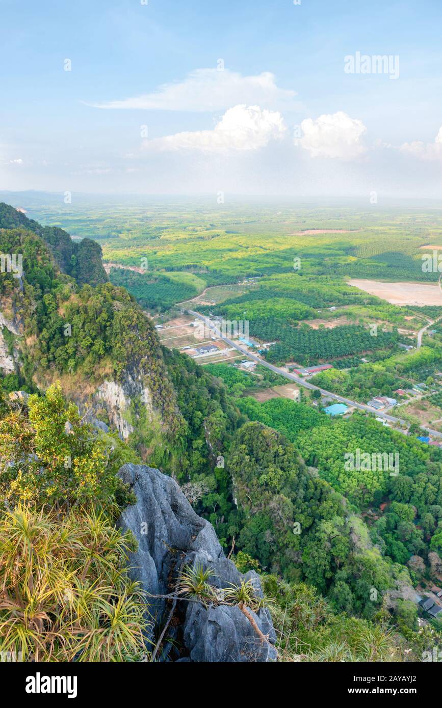 Landscape view from Tiger Cave Temple in Thailand Stock Photo - Alamy