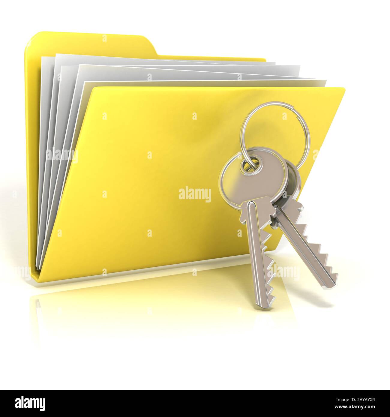 Keys and folder icon. 3D Stock Photo - Alamy