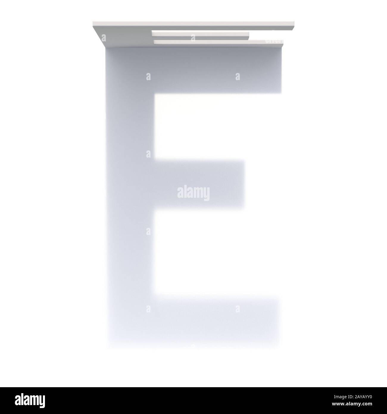 Vertical drop shadow font Letter E 3D Stock Photo - Alamy