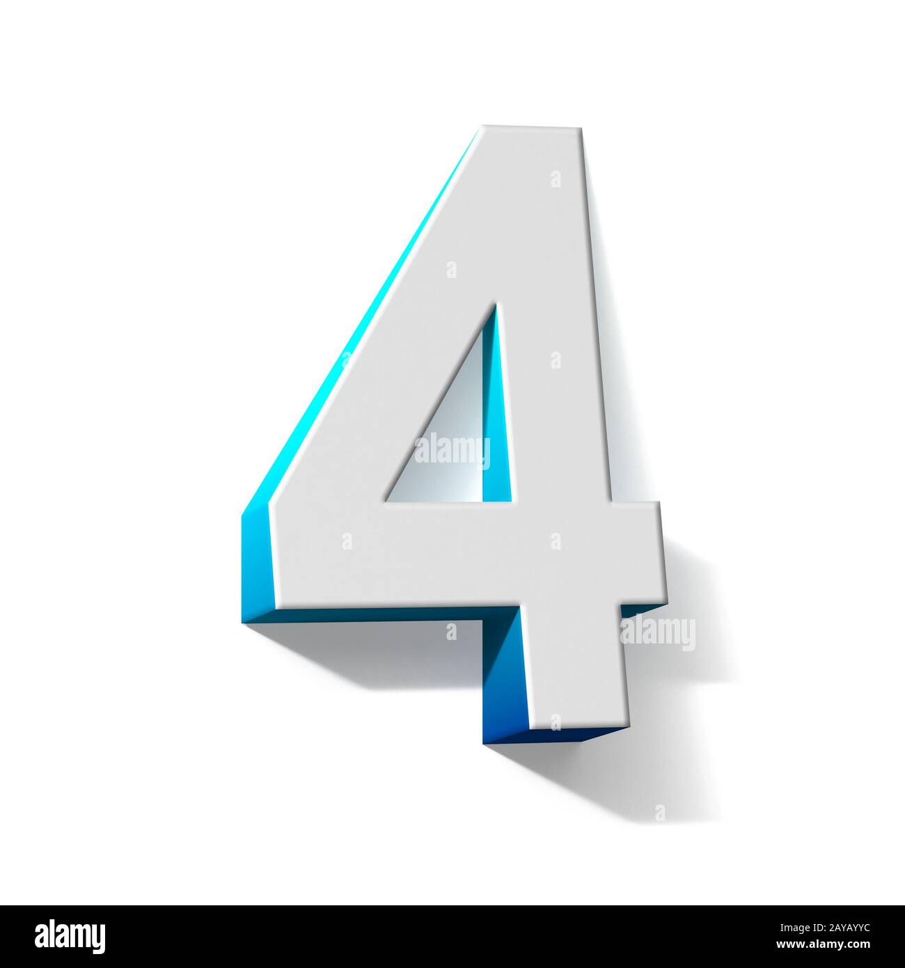 Blue gradient number 4 FOUR 3D Stock Photo - Alamy
