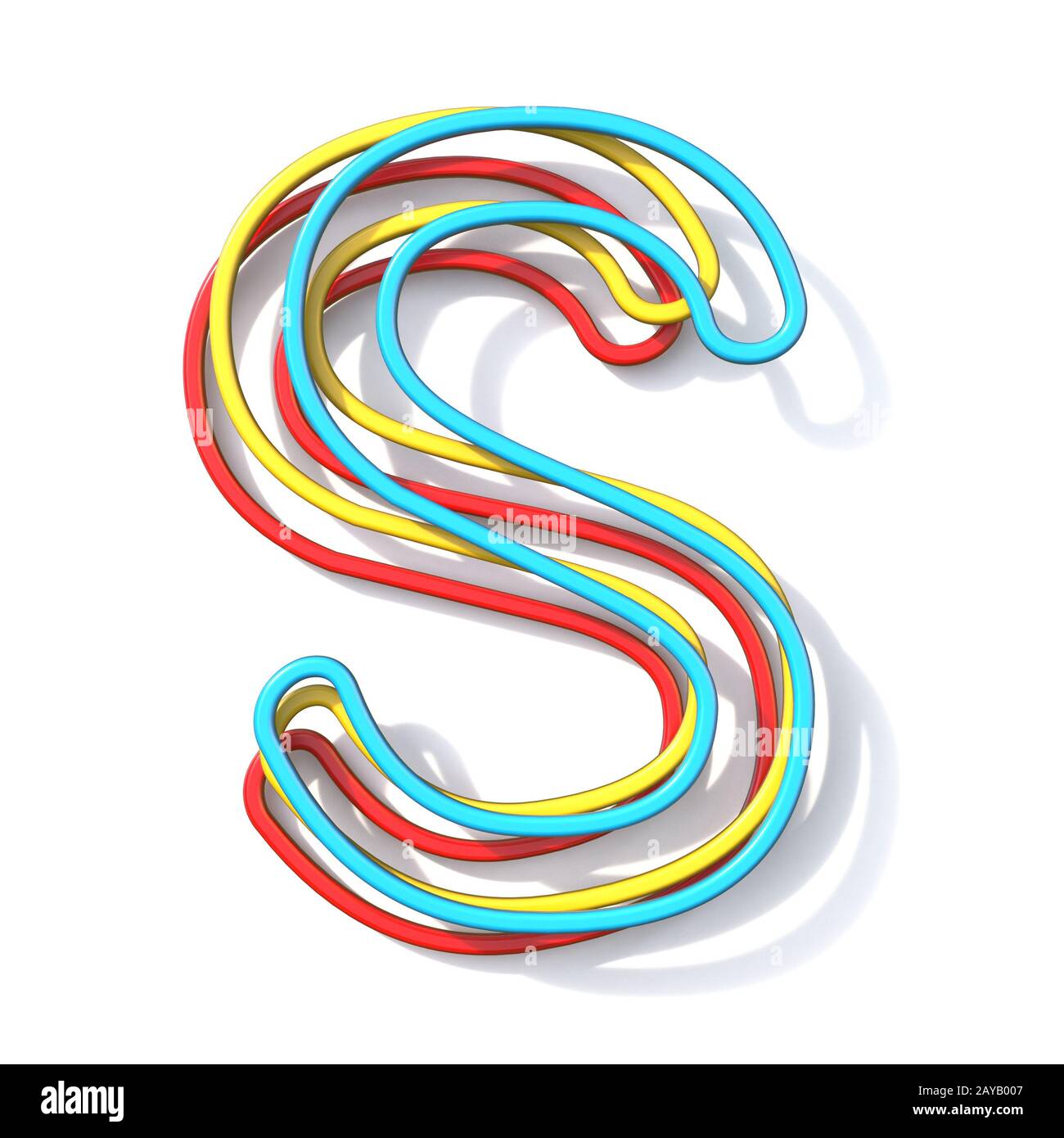 Three basic color wire font Letter S 3D Stock Photo - Alamy