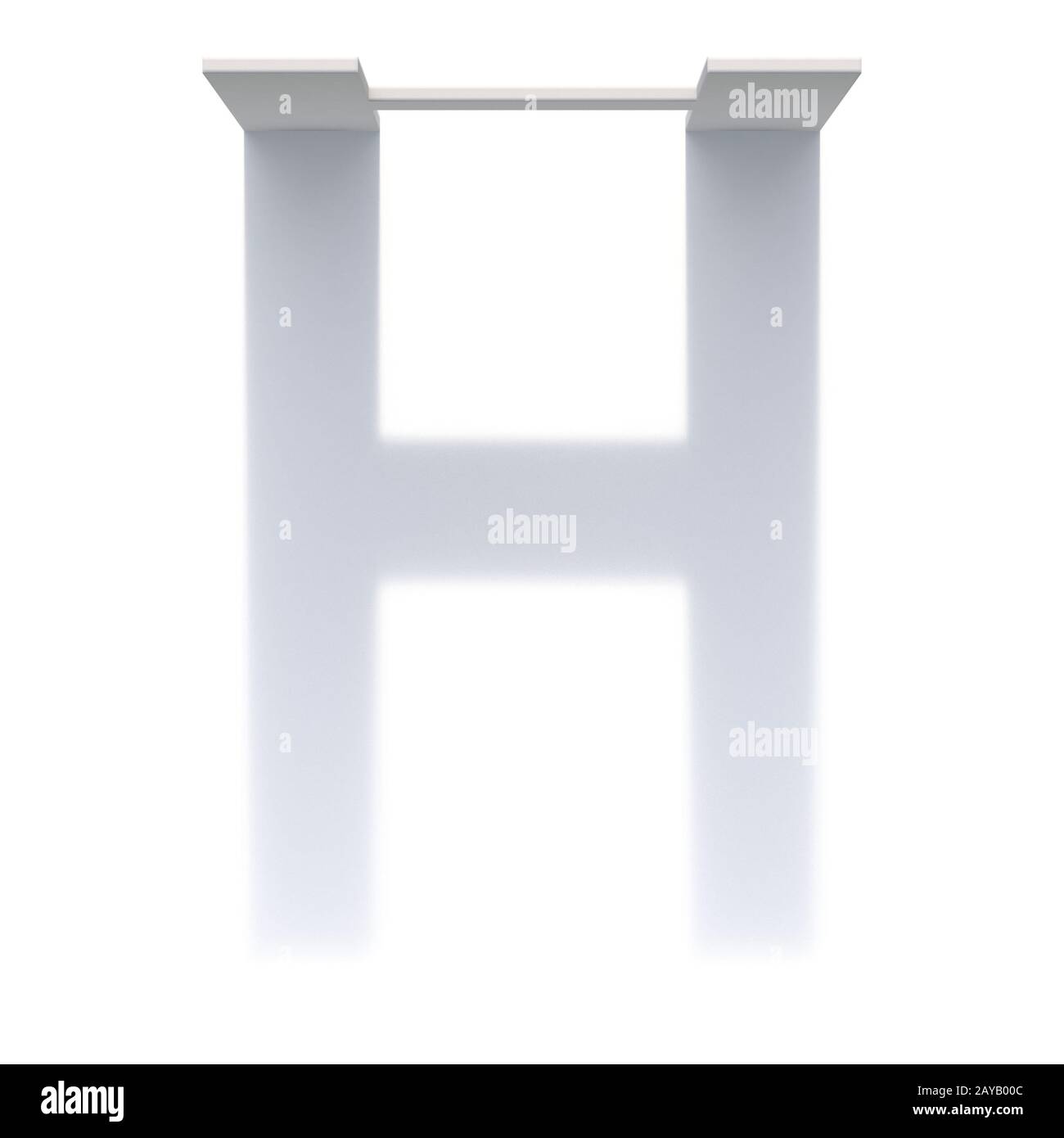 Vertical drop shadow font Letter H 3D Stock Photo - Alamy