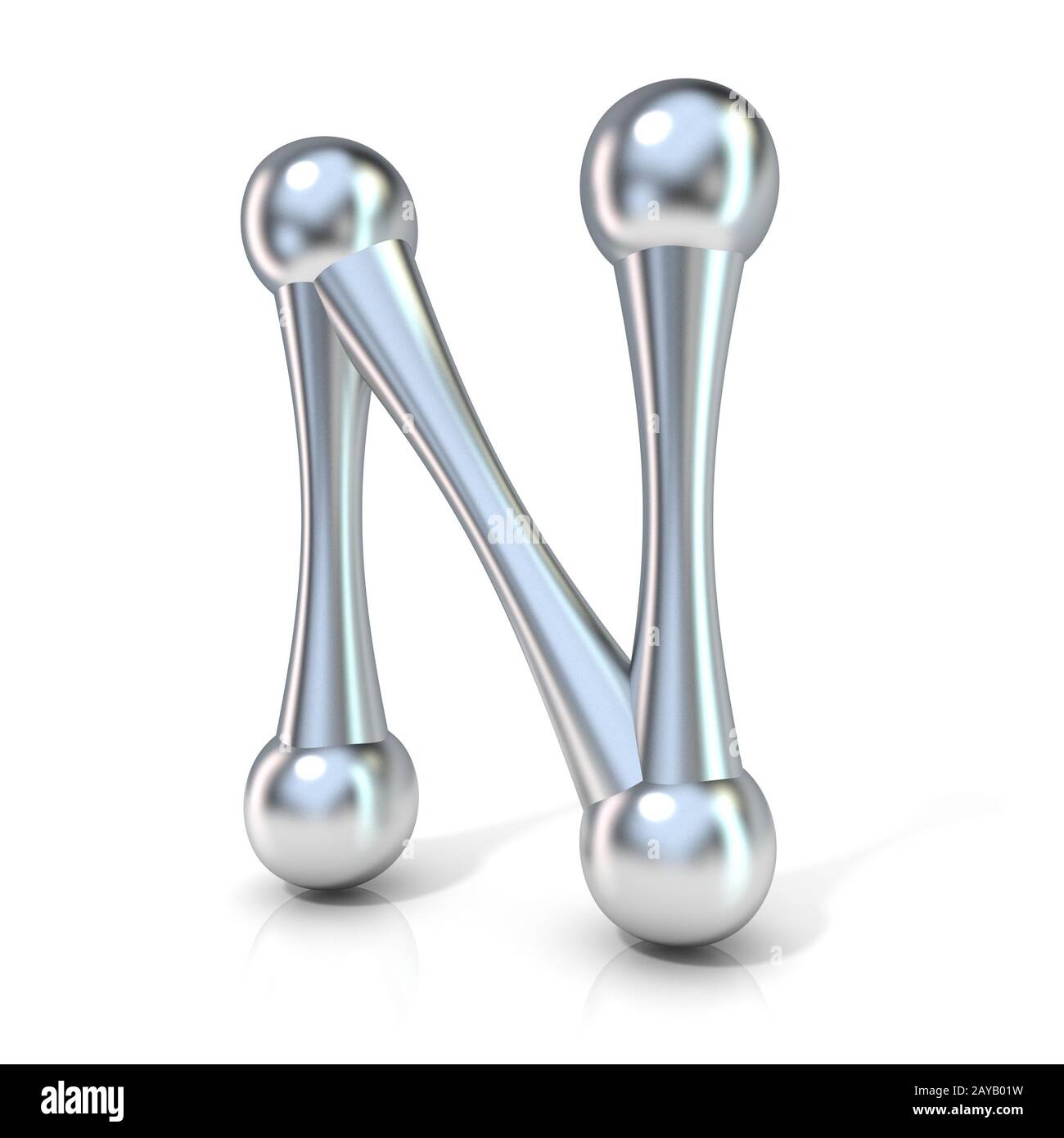 Molecular font collection letter - N. 3D Stock Photo - Alamy