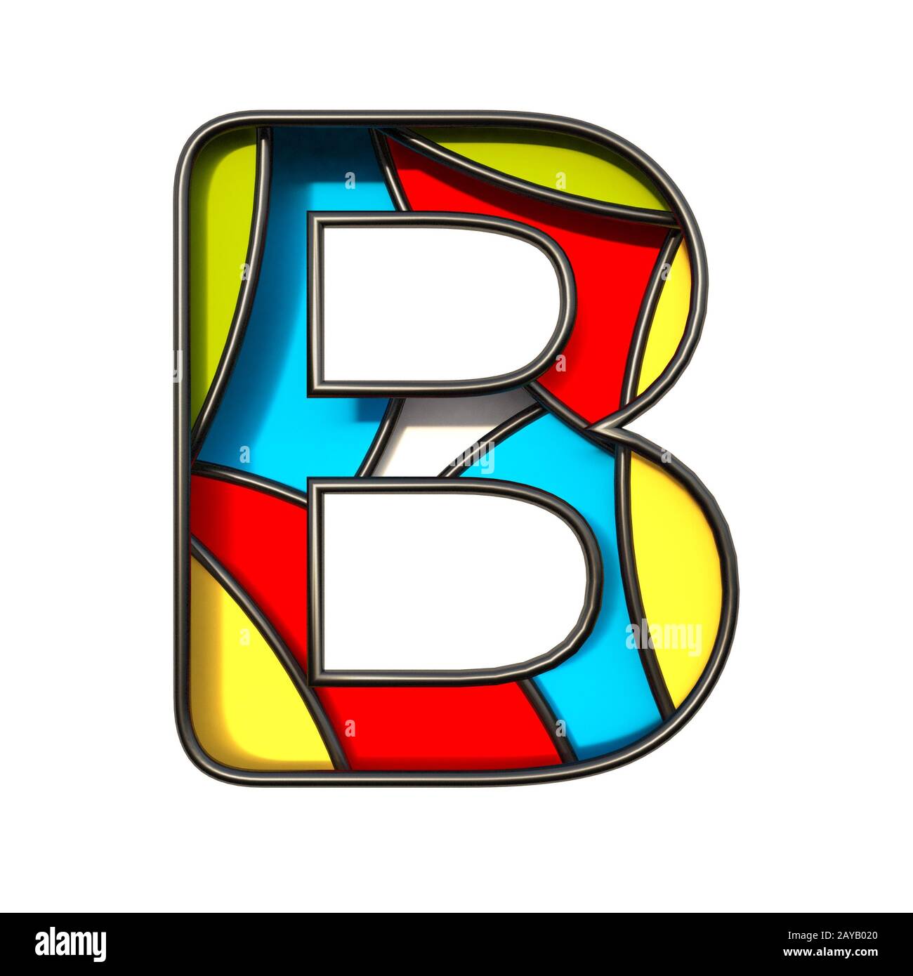 Multi color layers font Letter B 3D Stock Photo - Alamy
