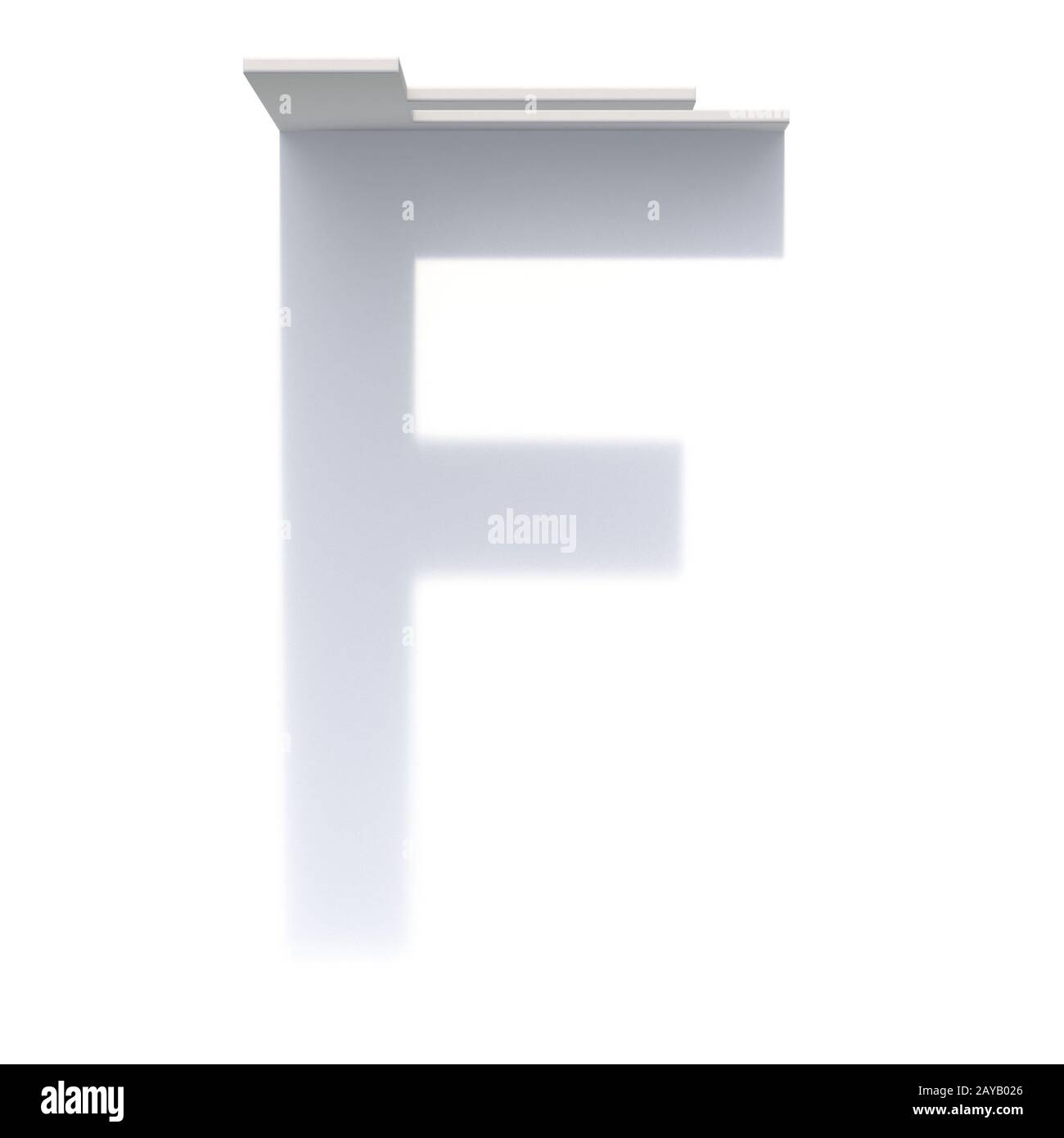 Vertical drop shadow font Letter F 3D Stock Photo - Alamy